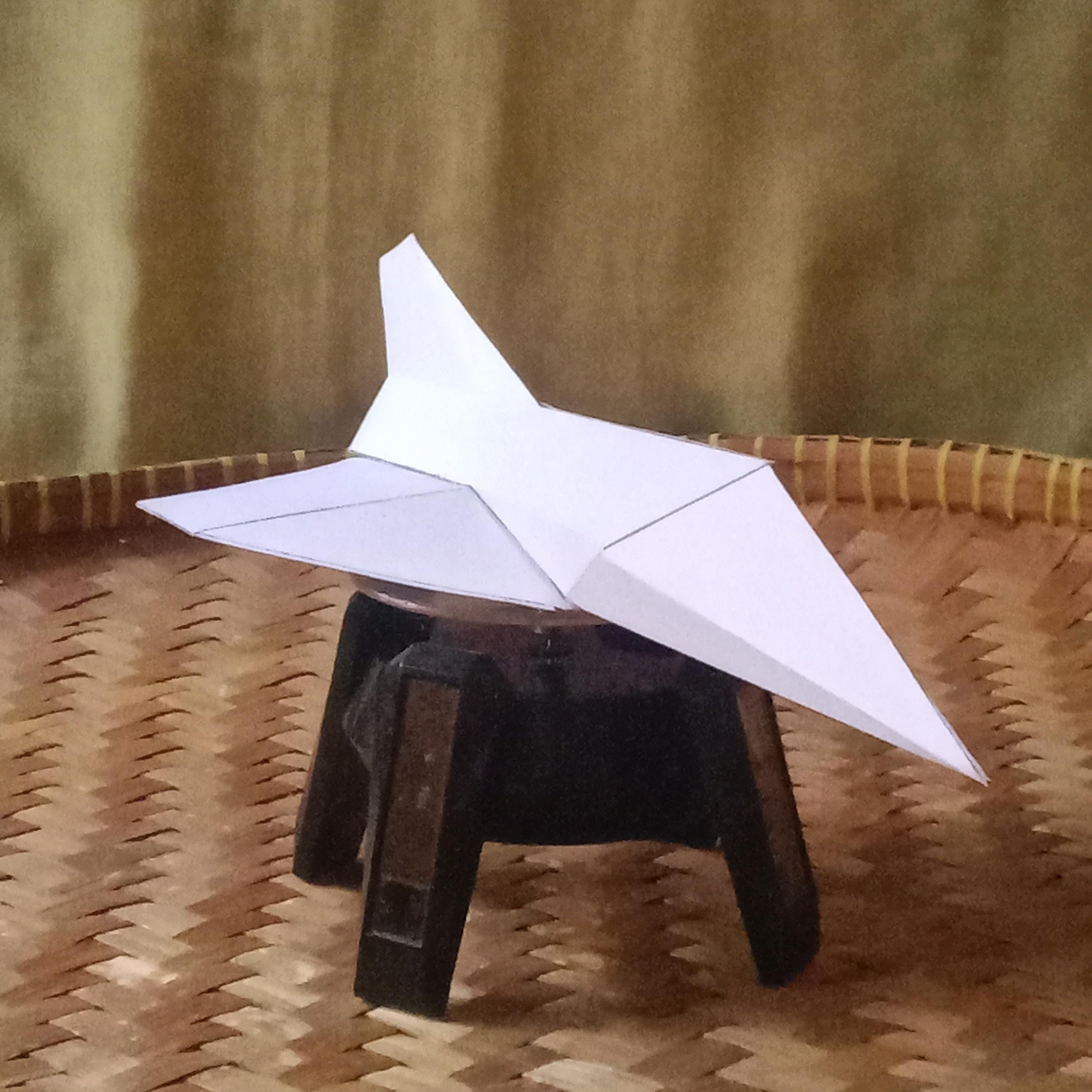 One Color Paper Craft ( Simple Jet Plane ), Only Need 3 Sheets of Card ...