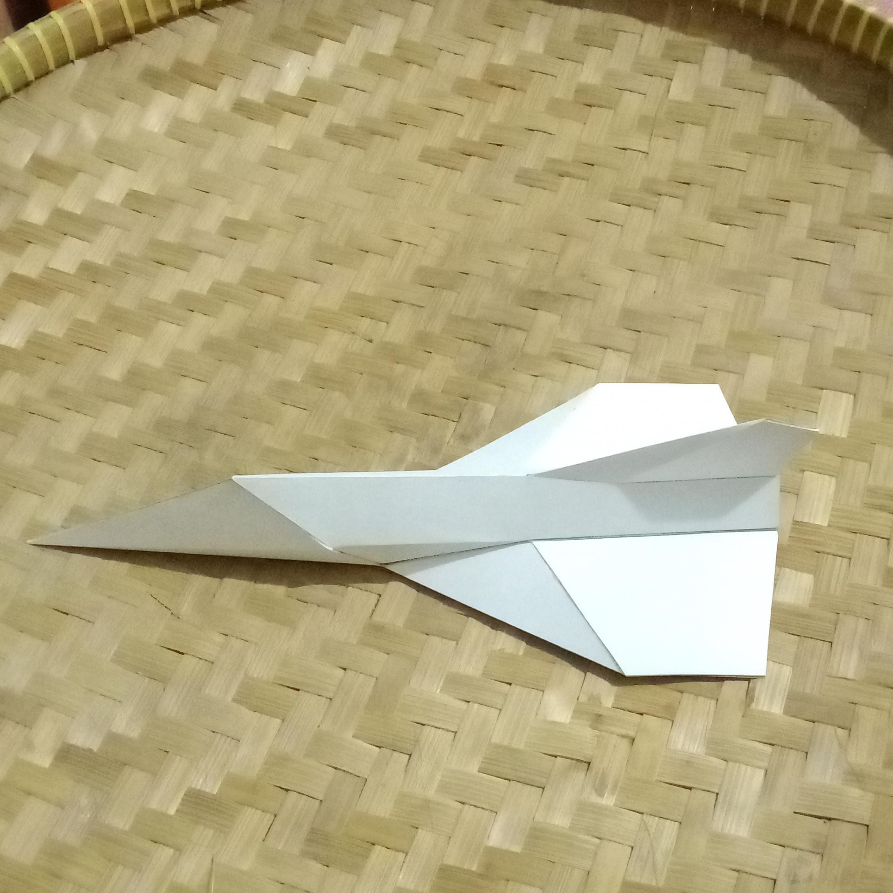 One Color Paper Craft ( Simple Jet Plane ), Only Need 3 Sheets of Card ...