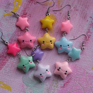 Happy Double Stars Earrings - Pairs or Sets - Etsy