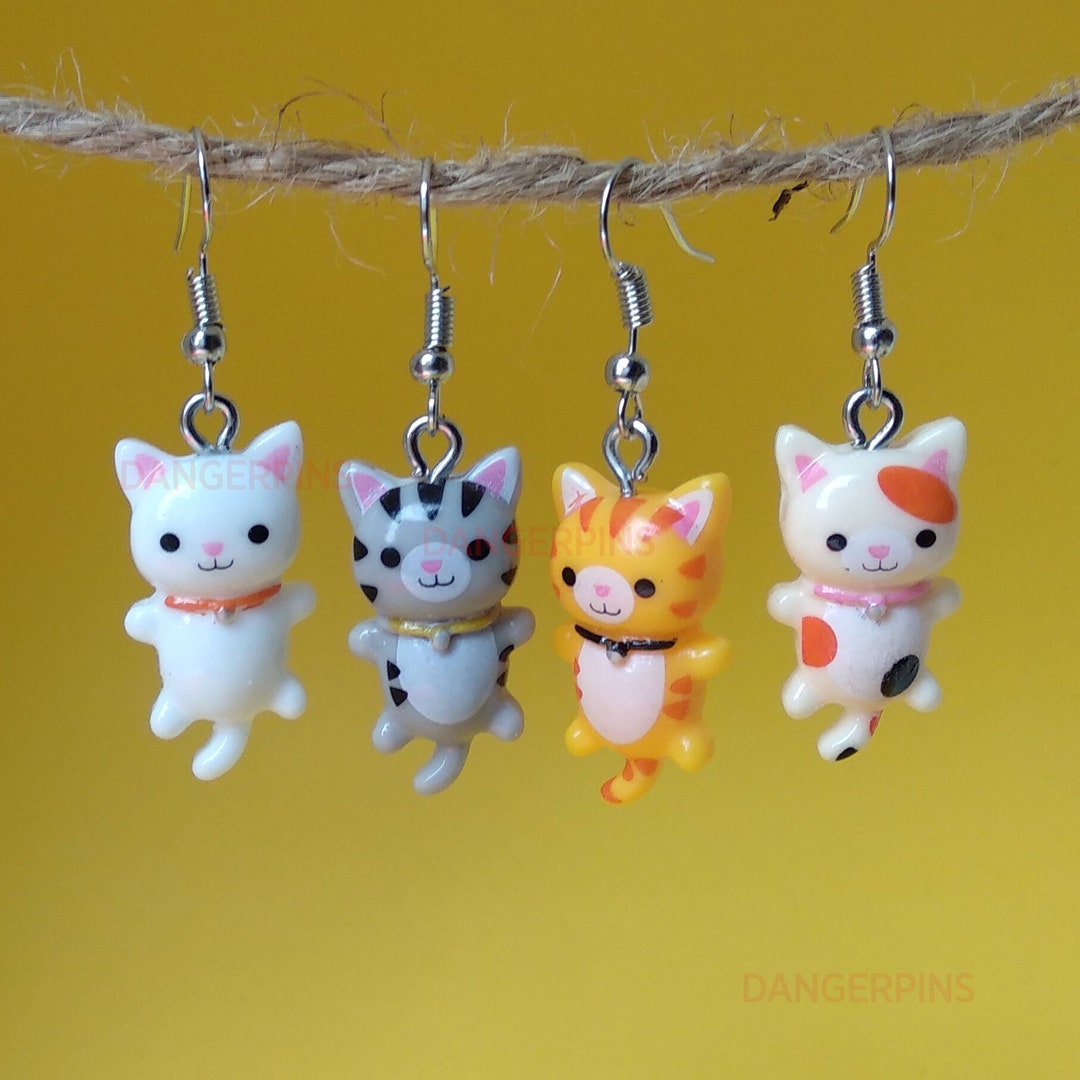Extra Cute Cat Earrings Cute Kawaii - Etsy Canada