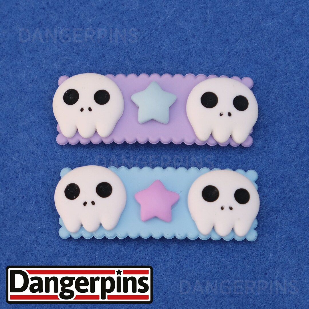 Set of 2 Ghost Skulls Hair Clips 5.5cm - Etsy