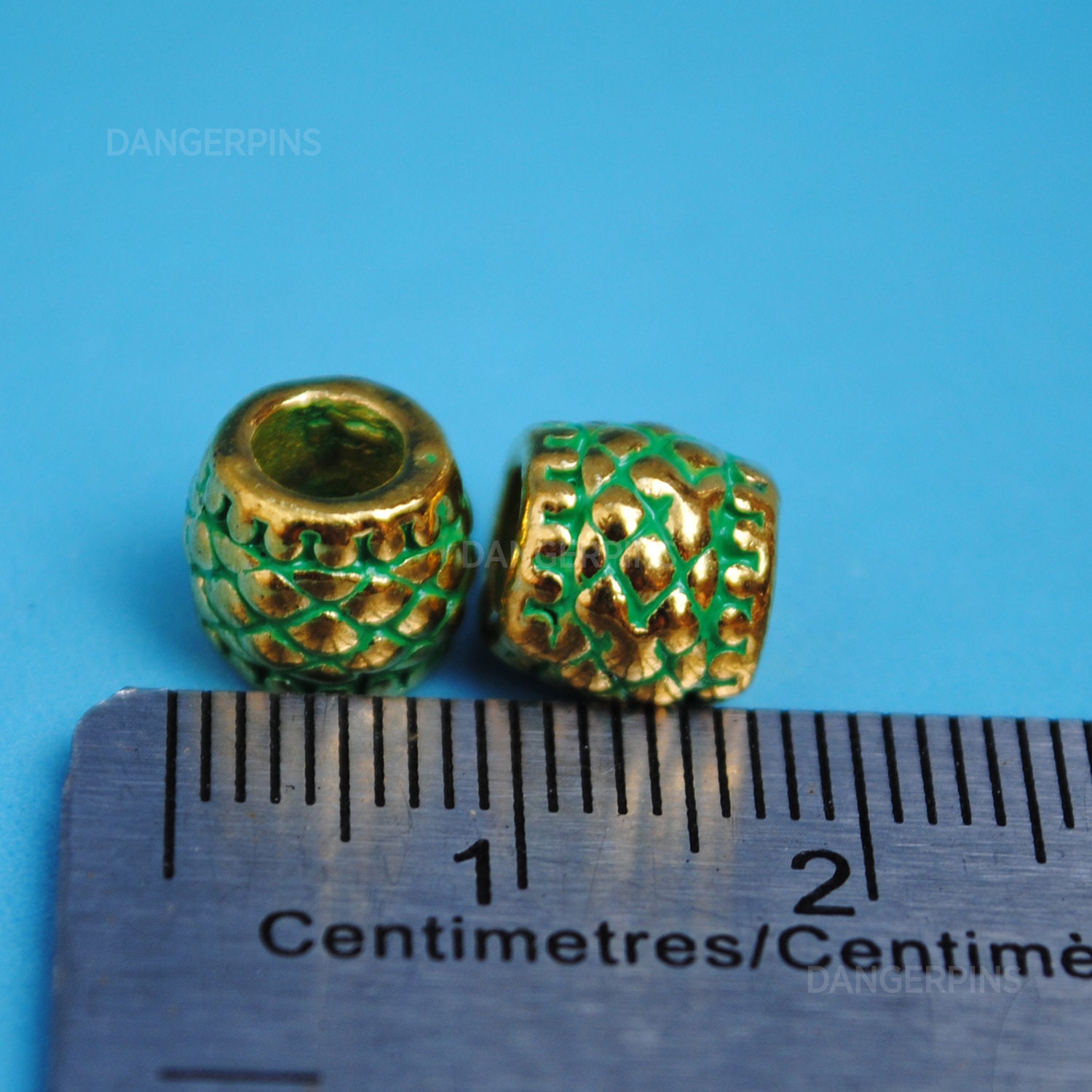 10 Verdigris Stamped Gold Color Hair / Braid Beads Alloy | Etsy