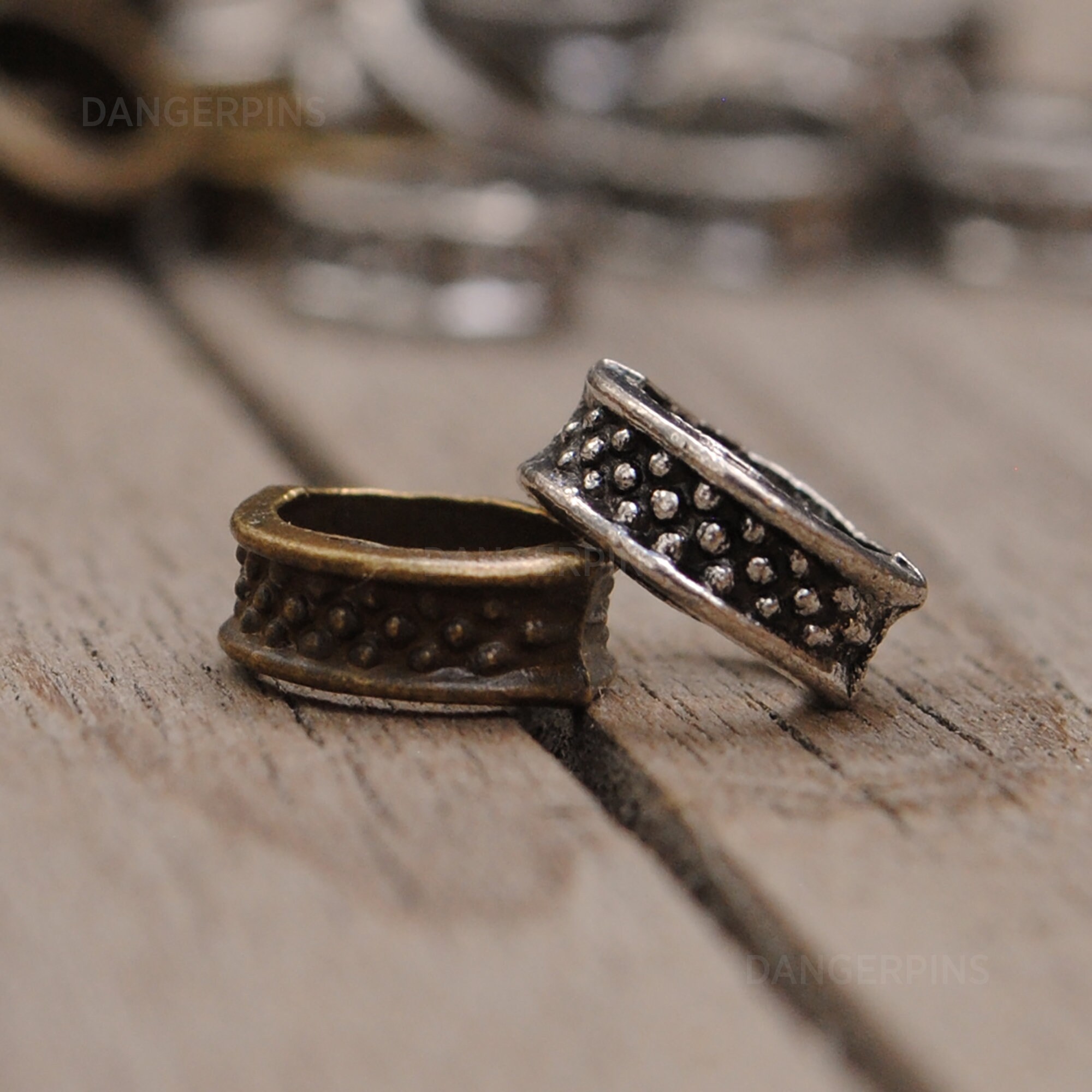 Set of 20 Thin Dotted Hair Rings - Viking Celtic Beard Braid Beads ...