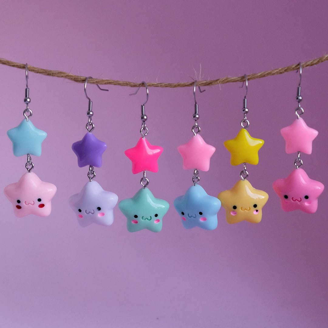 Happy Double Stars Earrings - Pairs or Sets - Etsy