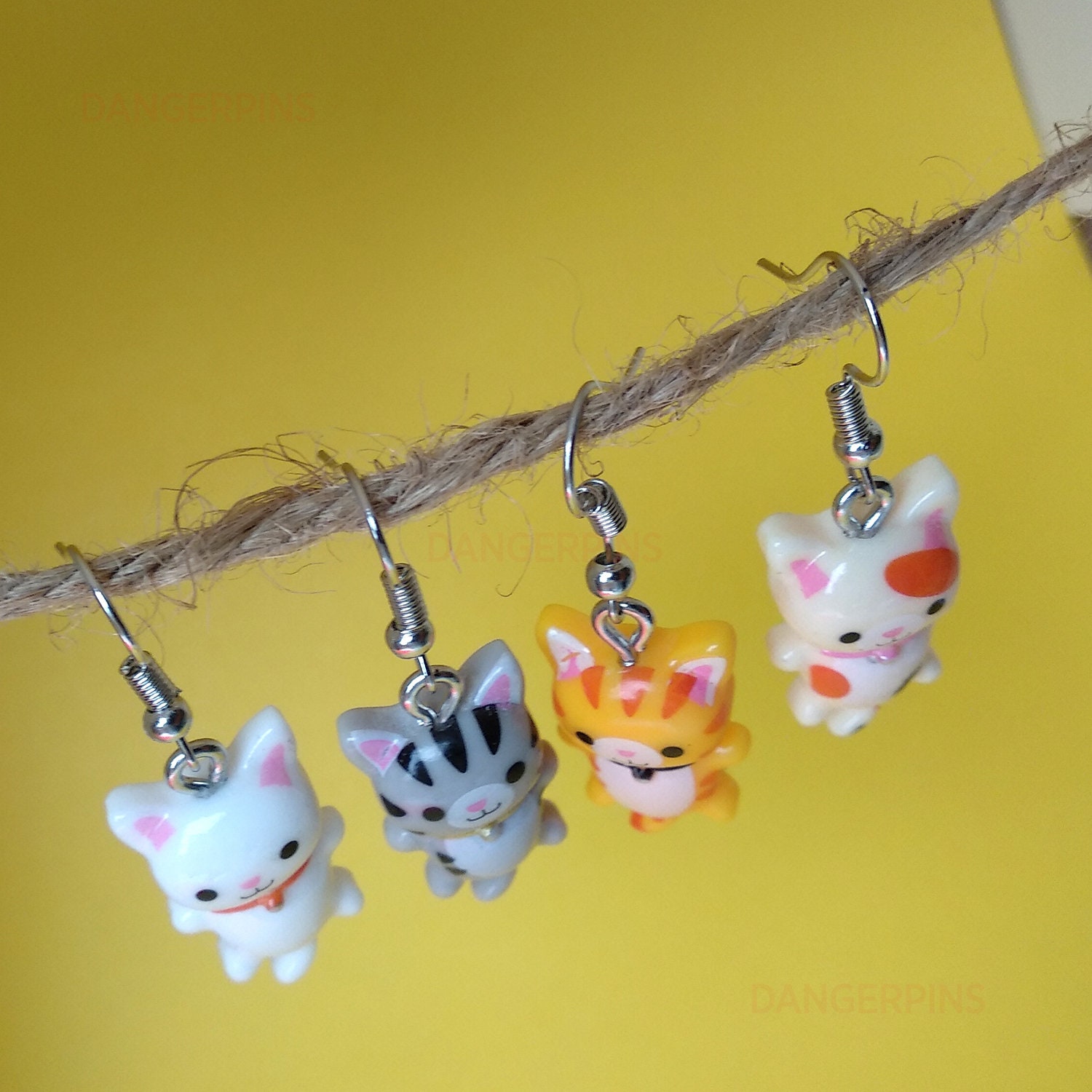 Extra cute Cat earrings cute kawaii | Etsy