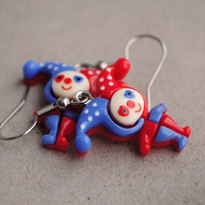 Weirdo Jester Clown Earrings Red or Orange - Etsy