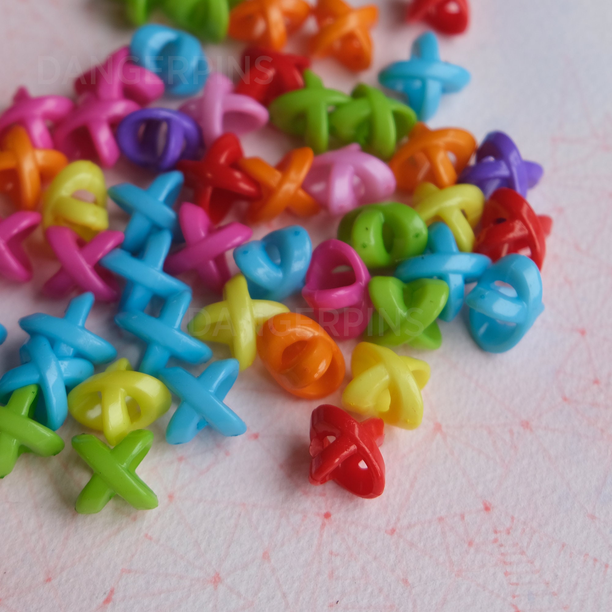 25 Colorful X Crosses Hair Beads | Etsy