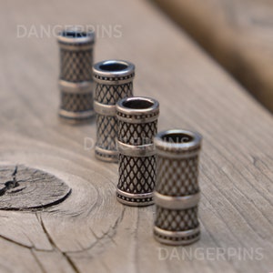 Set of 4 Long Stainless Steel Hair / Beard Ring Cuffs - Etsy