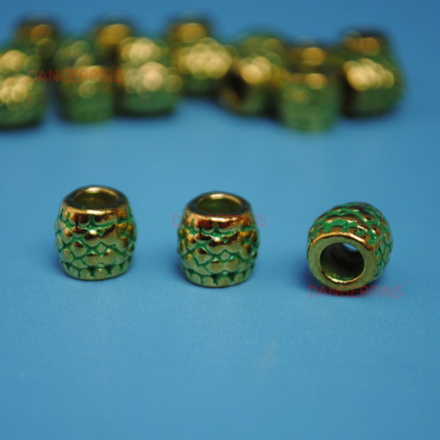 10 Verdigris Stamped Gold Color Hair / Braid Beads Alloy | Etsy