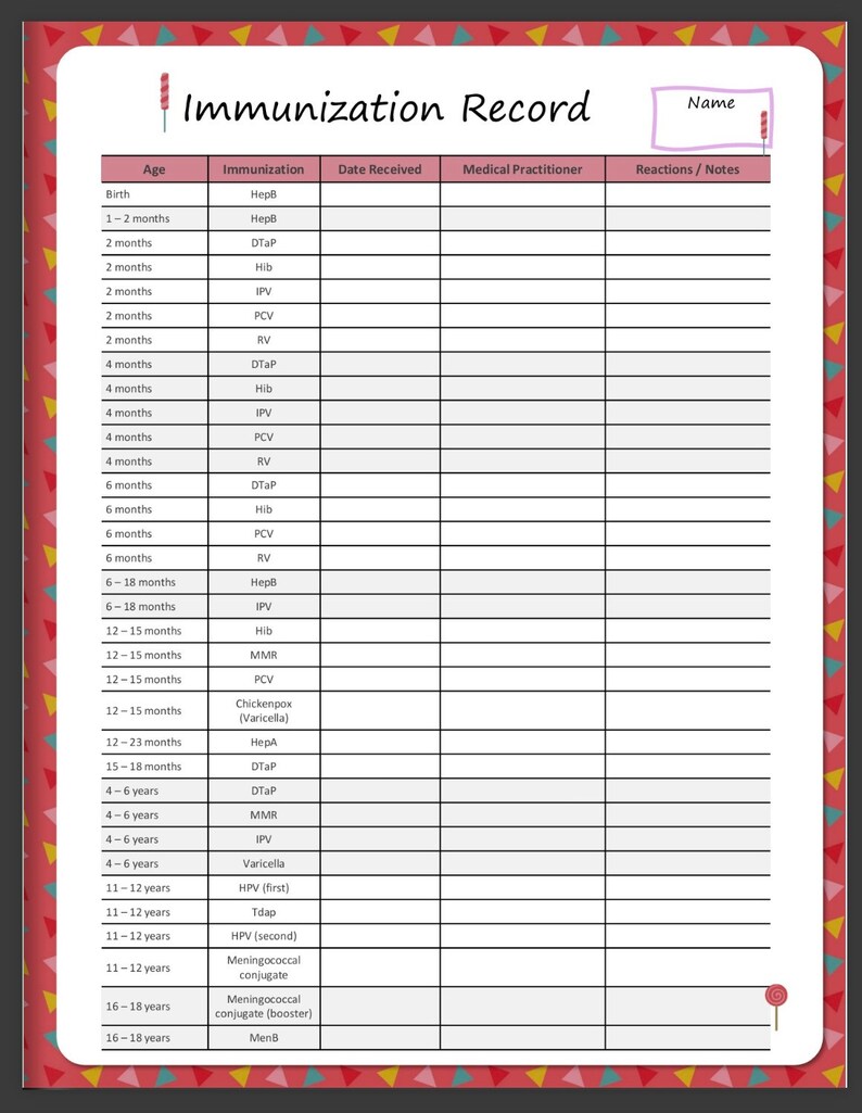 Printable Powerpoint Planner for Kids Health - Etsy