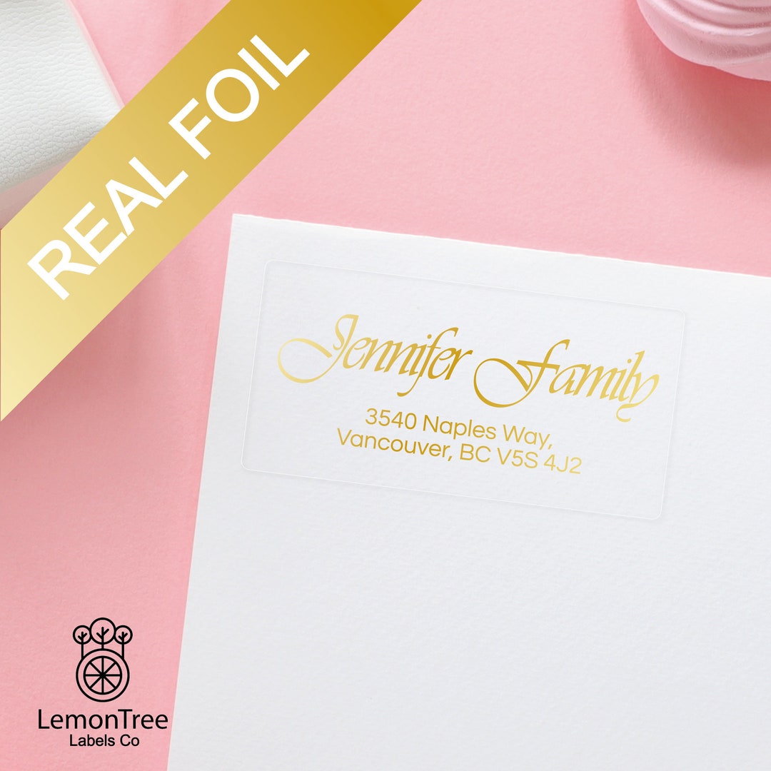 Gold Foil Return Address Labels / Gold Foil Label / Bridal Address ...