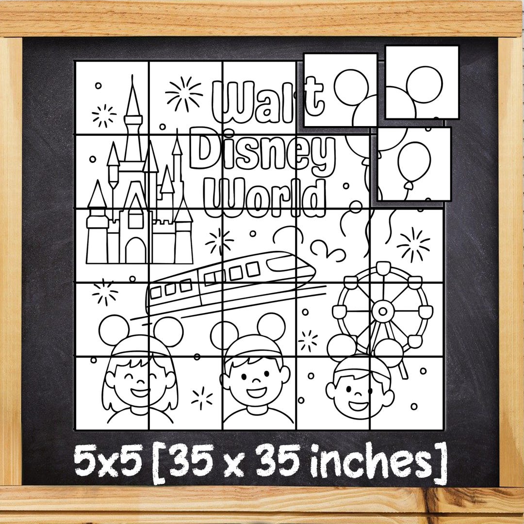 Walt Disney World Collaborative Coloring Poster | Teamwork Coloring ...