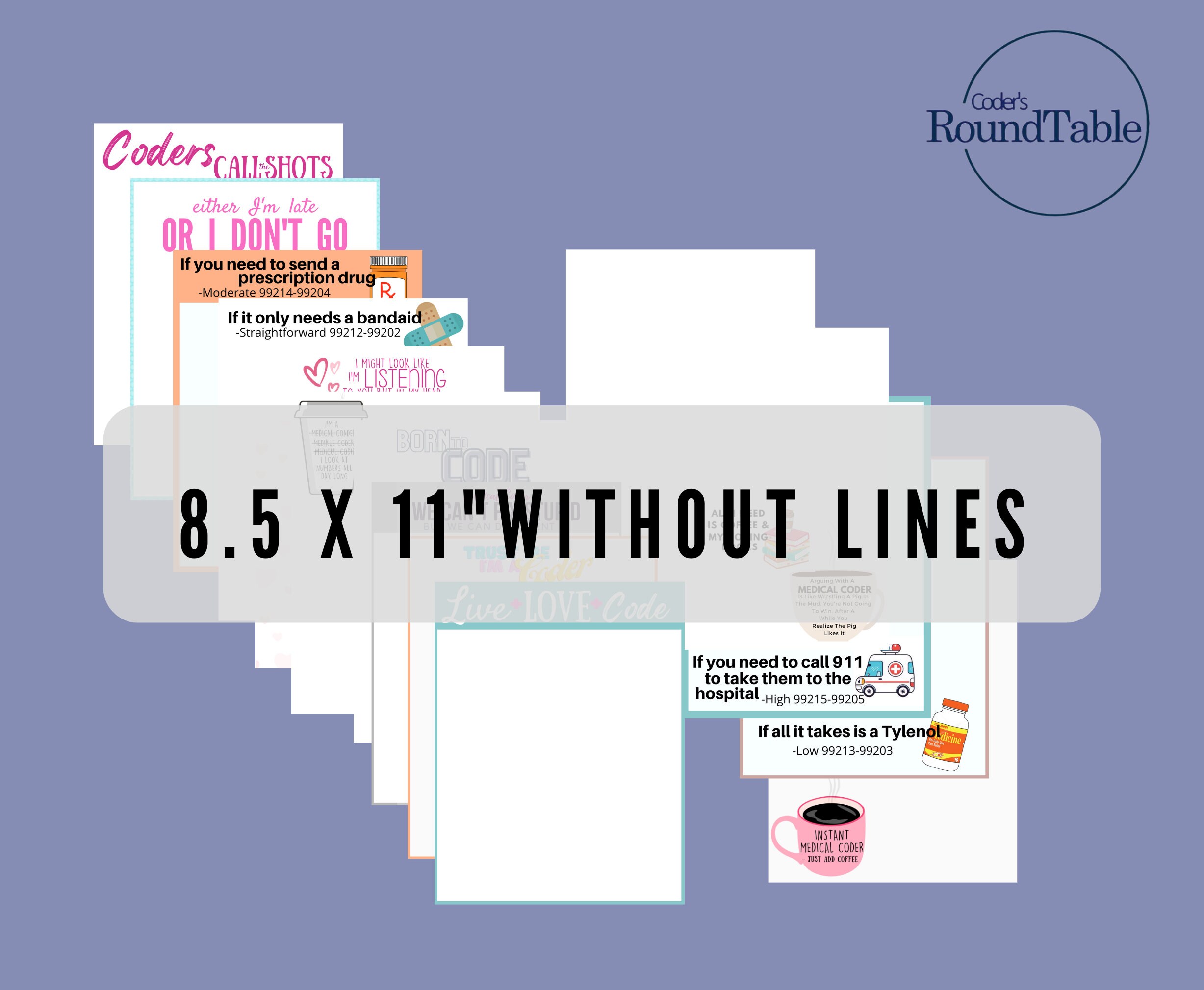 Medical Coder Instant Download Printable Stationery | Notepad Paper ...