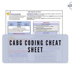 CABG Coding Cheat Sheet - Etsy