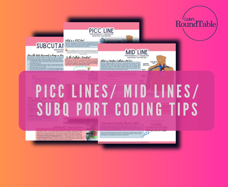 PICC Line Coding Cheat Sheet | With Coding Tips - Etsy
