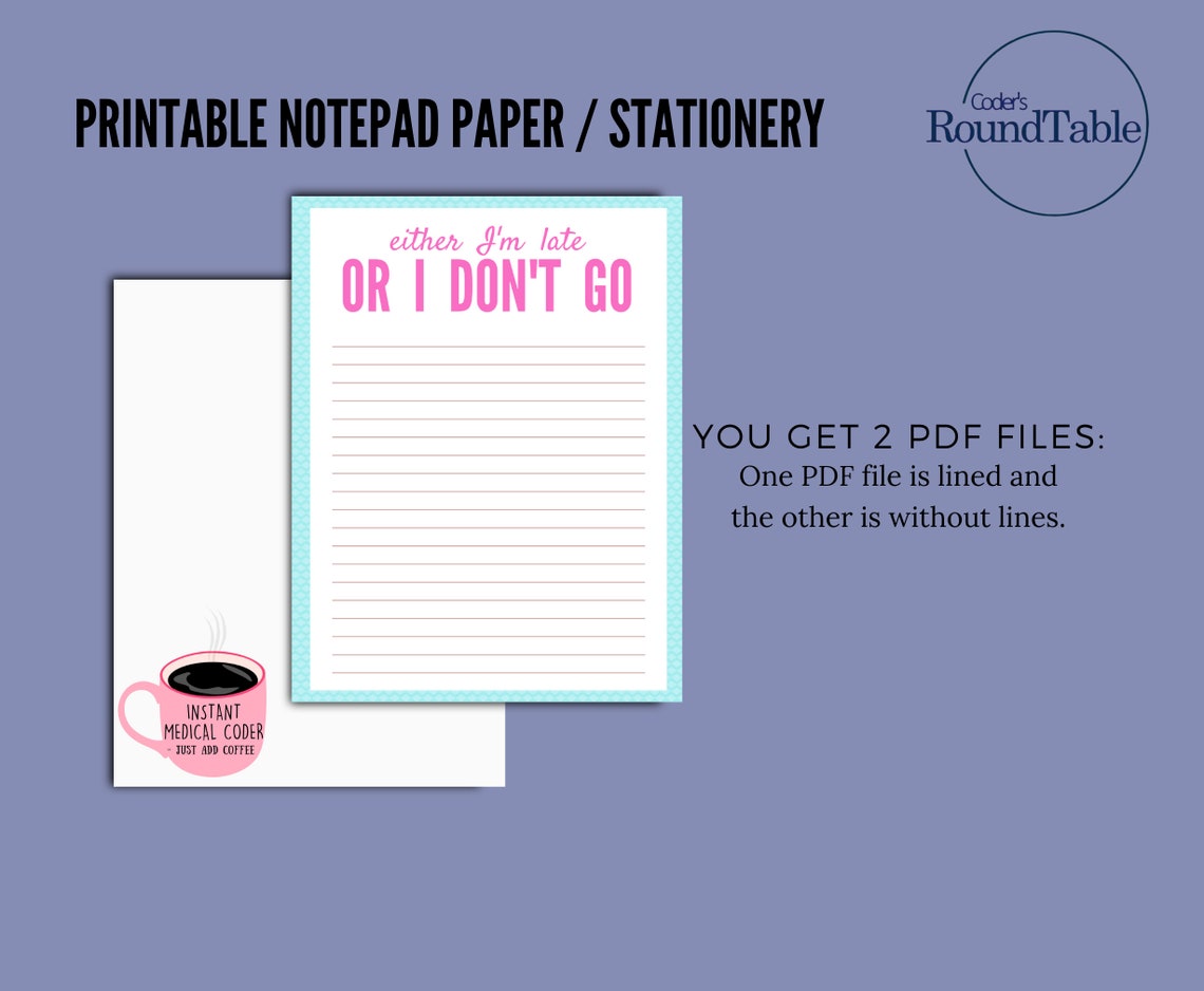 Medical Coder Instant Download Printable Stationery Notepad - Etsy