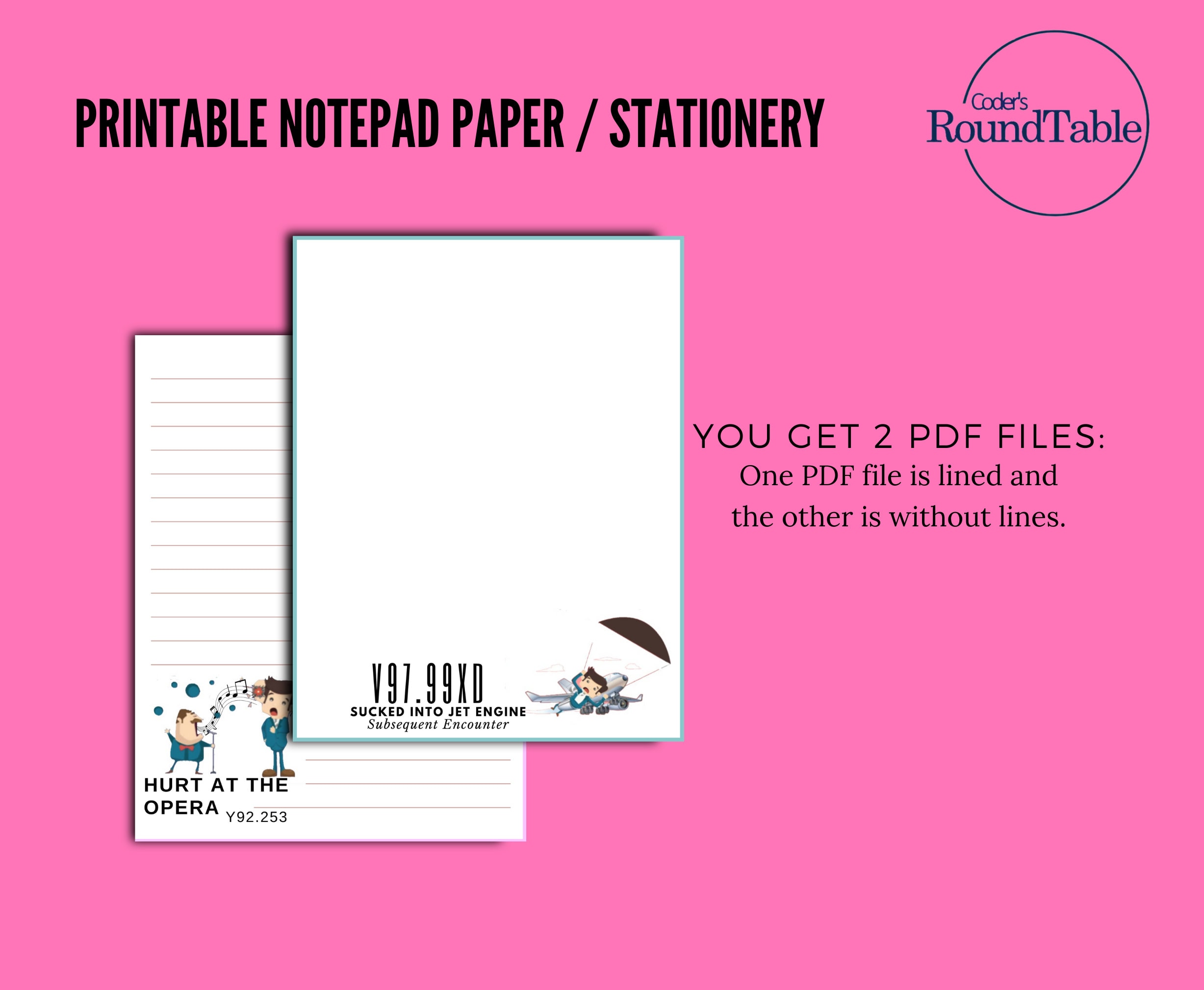 ICD-10 Code Memes Instant Download Printable Stationery | Notepad Paper ...
