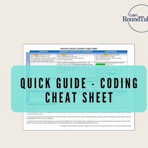 Infusion Quick Coding Cheat Sheet - Etsy