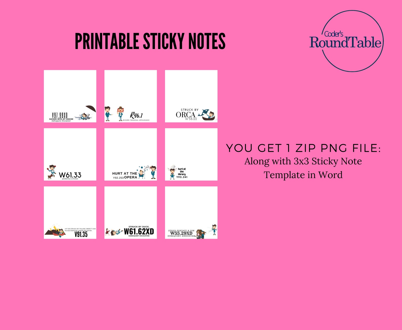 ICD-10 Code Memes Instant Download Printable Stationery | Notepad Paper ...