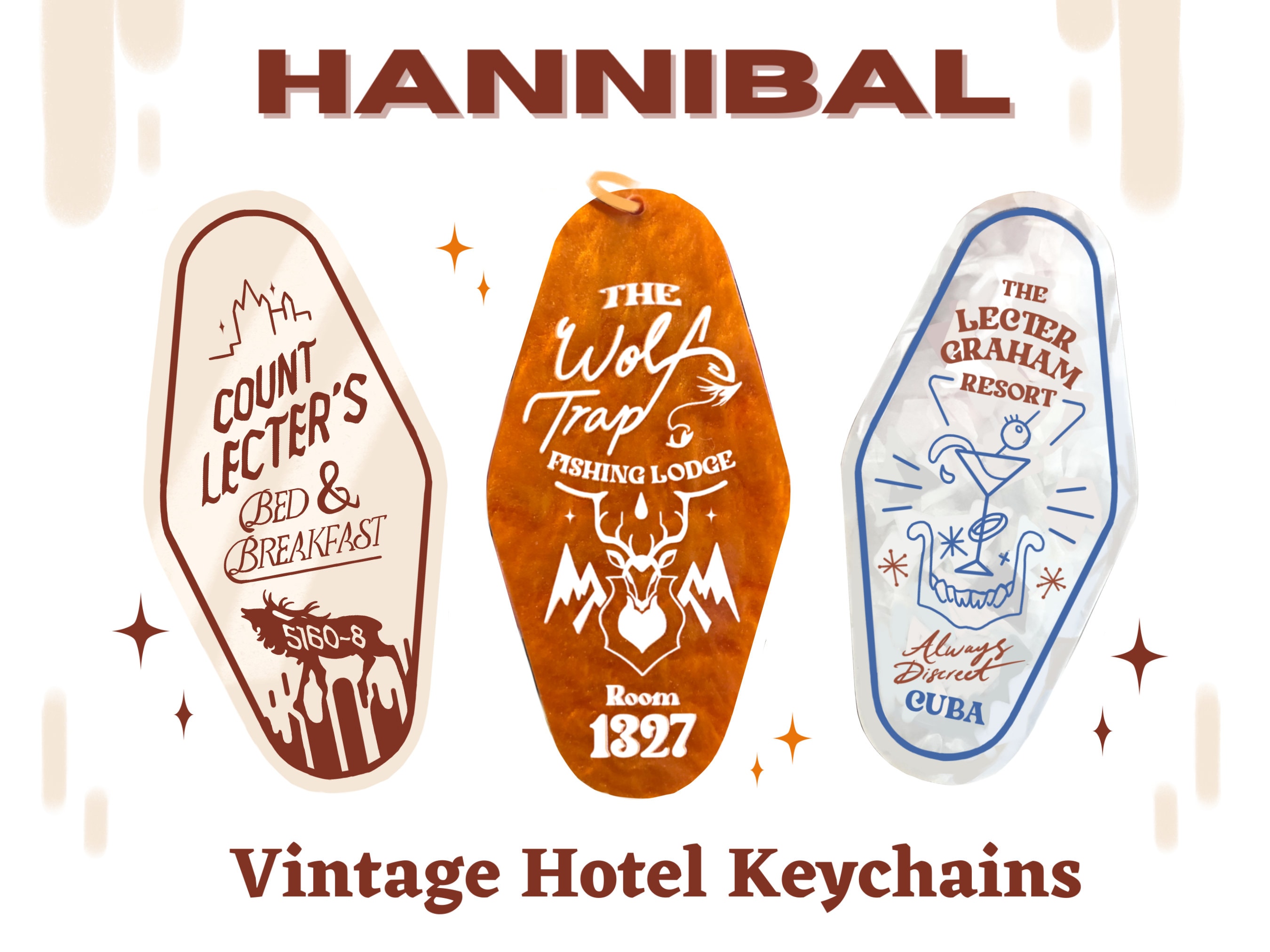 Hannibal Vintage Hotel Keychains - Etsy