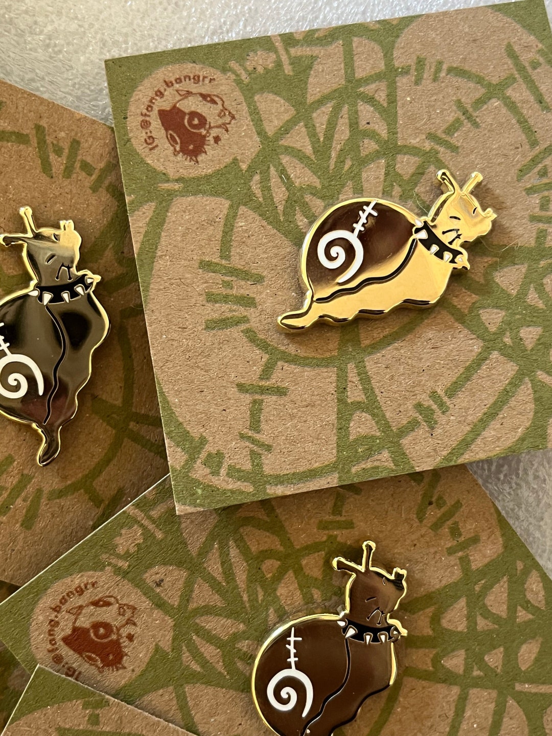 Punk Snail Gold Enamel Pin - Etsy