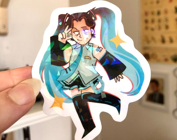 Jerma985 and Hatsune Miku Holographic Sticker - Etsy