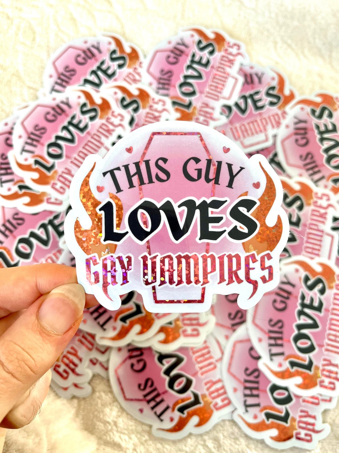 Gay Vampires Holographic Glitter Vinyl Stickers - Etsy