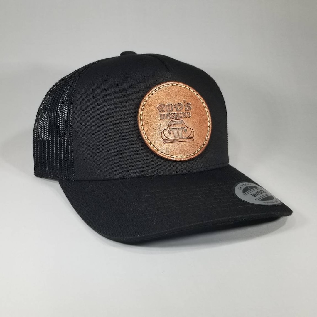 The 360 Curved Brimmed Hat With Custom Hand Stitched Leather Patch - Etsy