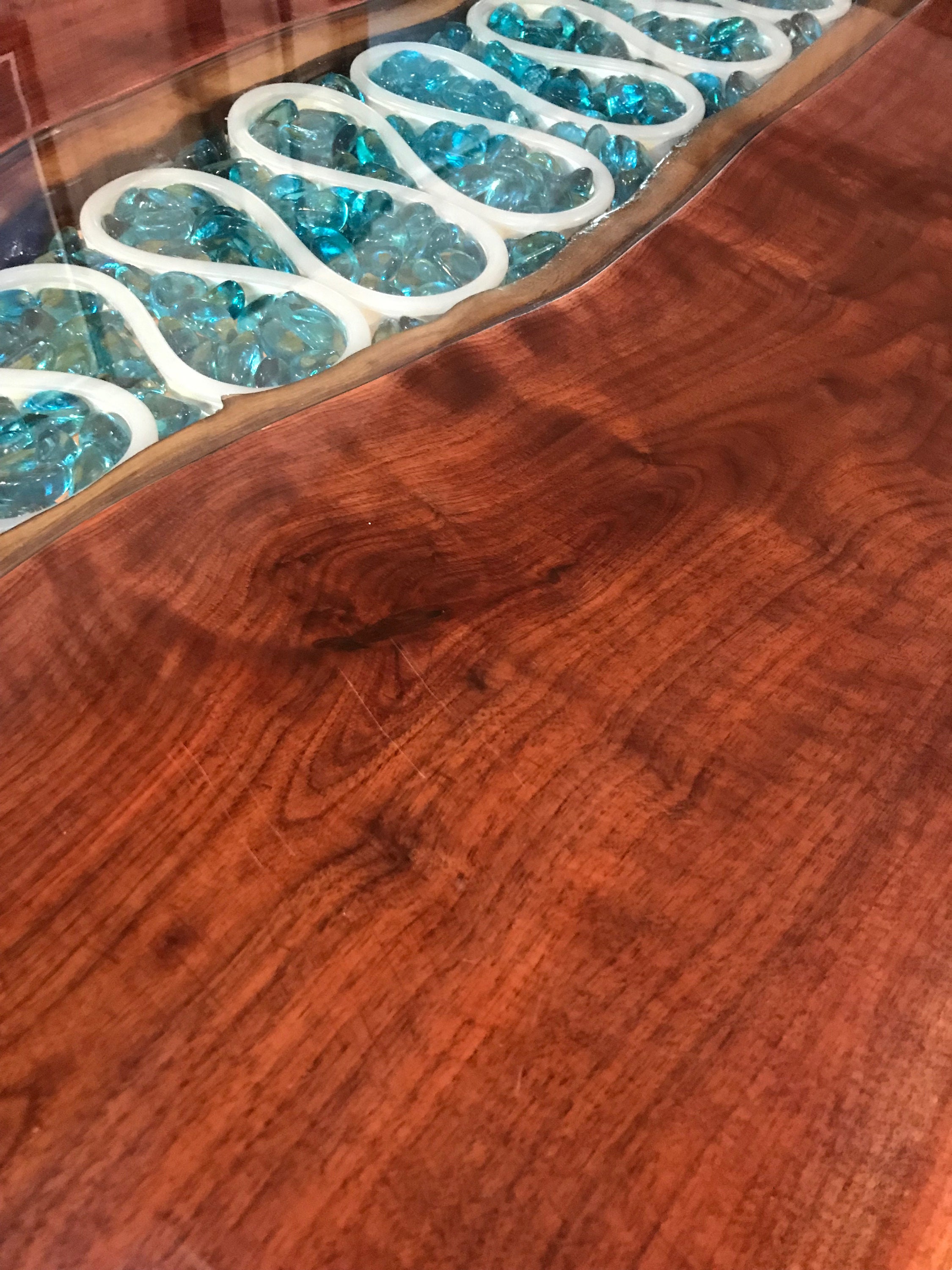 SOLD! Order Yours! Custom Walnut LED Lighted Live Edge Coffee Table, - Etsy
