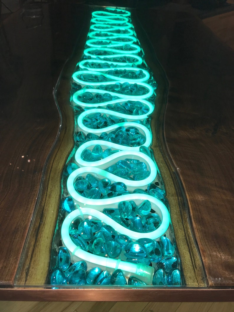 SOLD! Order Yours! Custom Walnut LED Lighted Live Edge Coffee Table, - Etsy