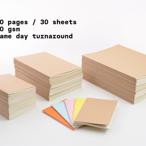 10-pack Kraft Notebook 60 Pages 30 Sheets Paper 80 Gsm - Etsy