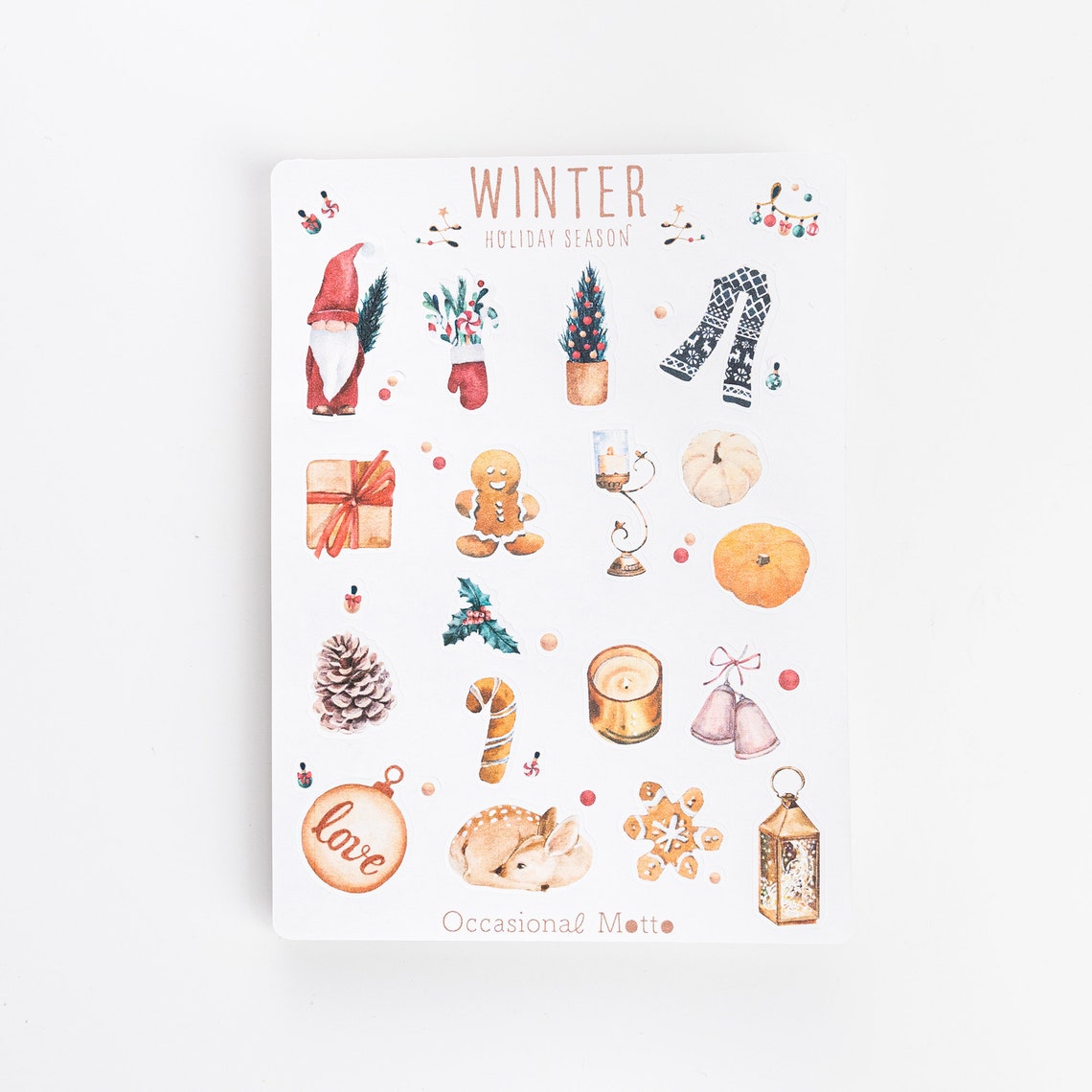 Winter Holiday Season Sticker Sheet for Journaling | Journal Stickers ...