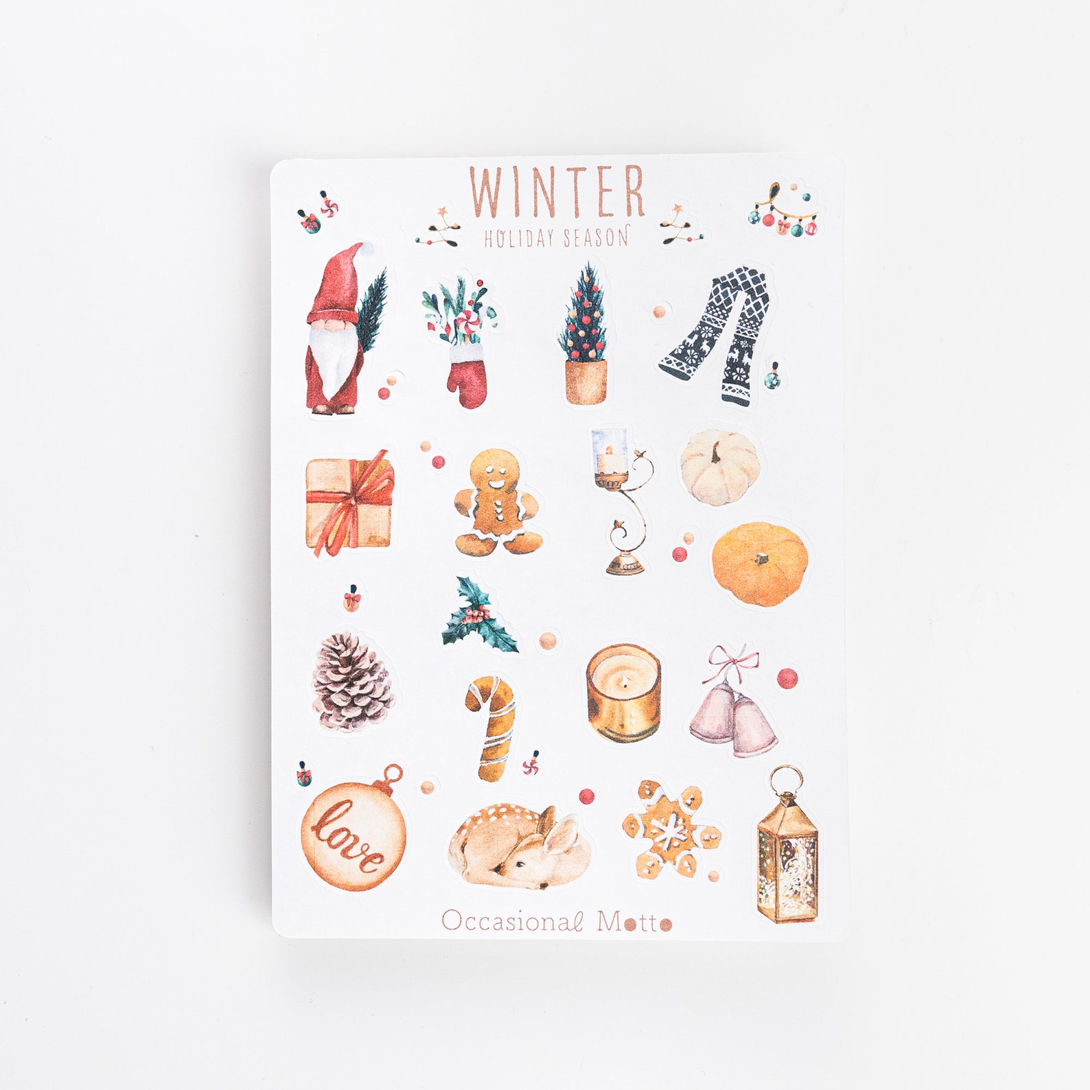Winter Holiday Season Sticker Sheet for Journaling Journal - Etsy