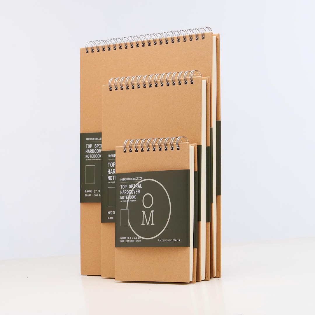 Hardcover Top Spiral Steno Kraft Notebook | 120gsm Eco-friendly Paper ...