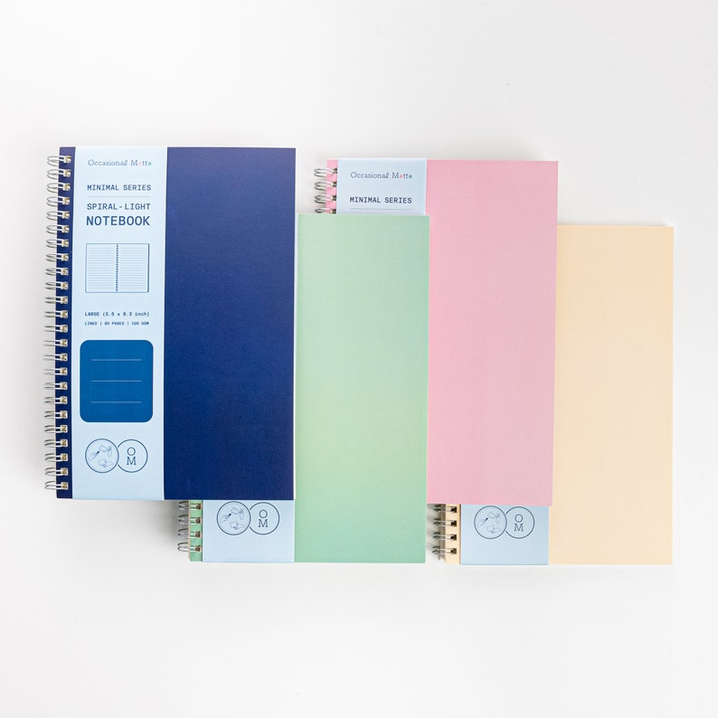 Set of 5 Pastel Spiral Notebook Colorful Spiral Notebook - Etsy