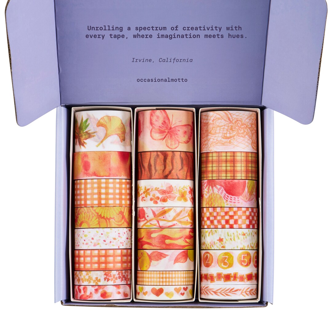 24 Aesthetic Washi Tapes Set | 30mm 20mm 15mm 10mm in Widths | 5 Meters ...