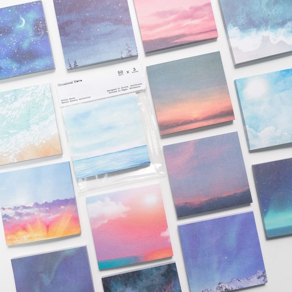 Set of 3 Nature Scenery Sticky Notes Made in USA 150 - Etsy