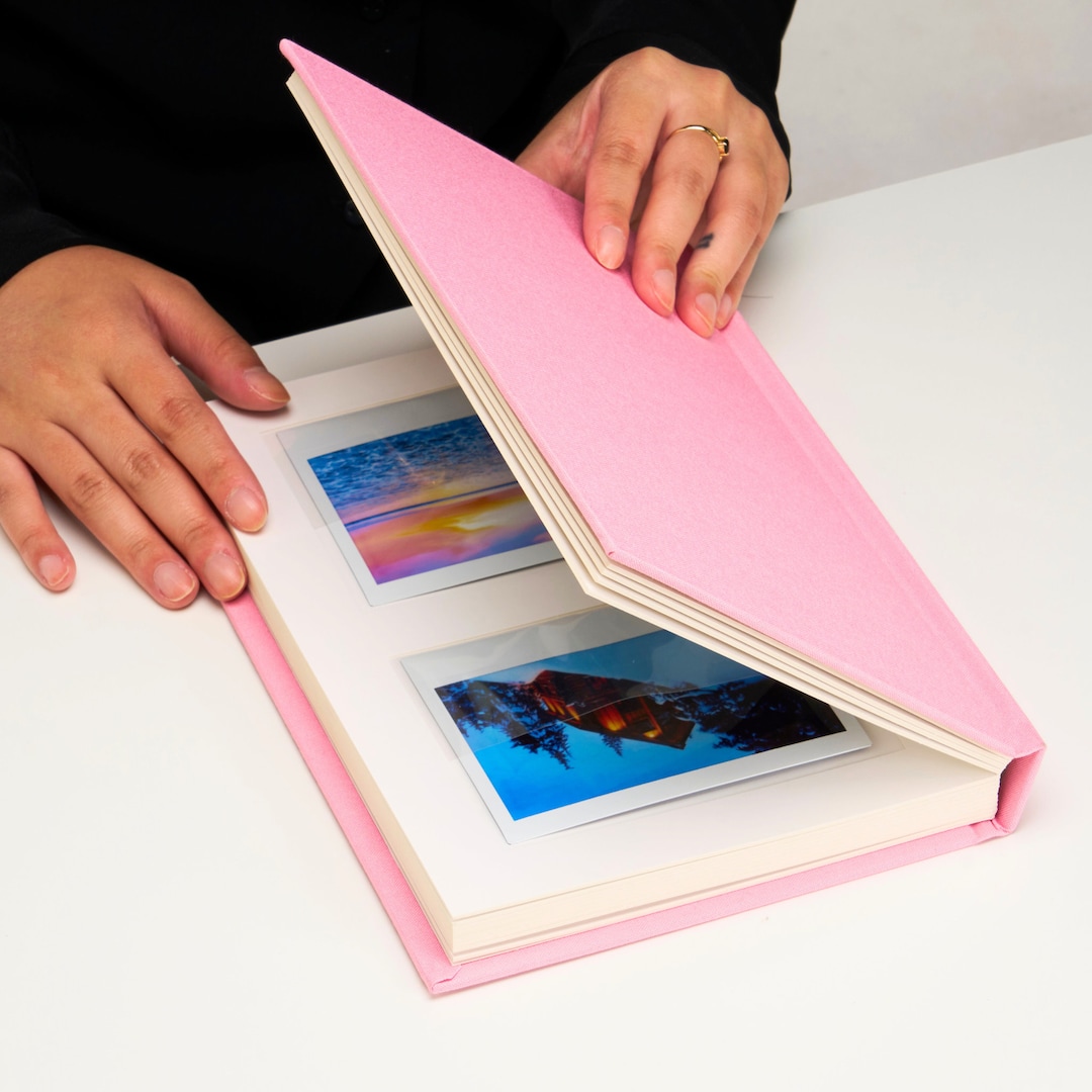 Personalized Linen Hardcover Photo Album for Instax Wide | 48 Pockets ...