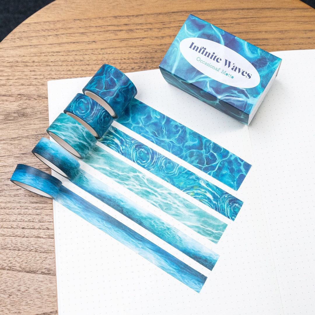 5 Rolls Infinite Waves Washi Tape Set 30mm 20mm 15mm Width 5 Meters ...