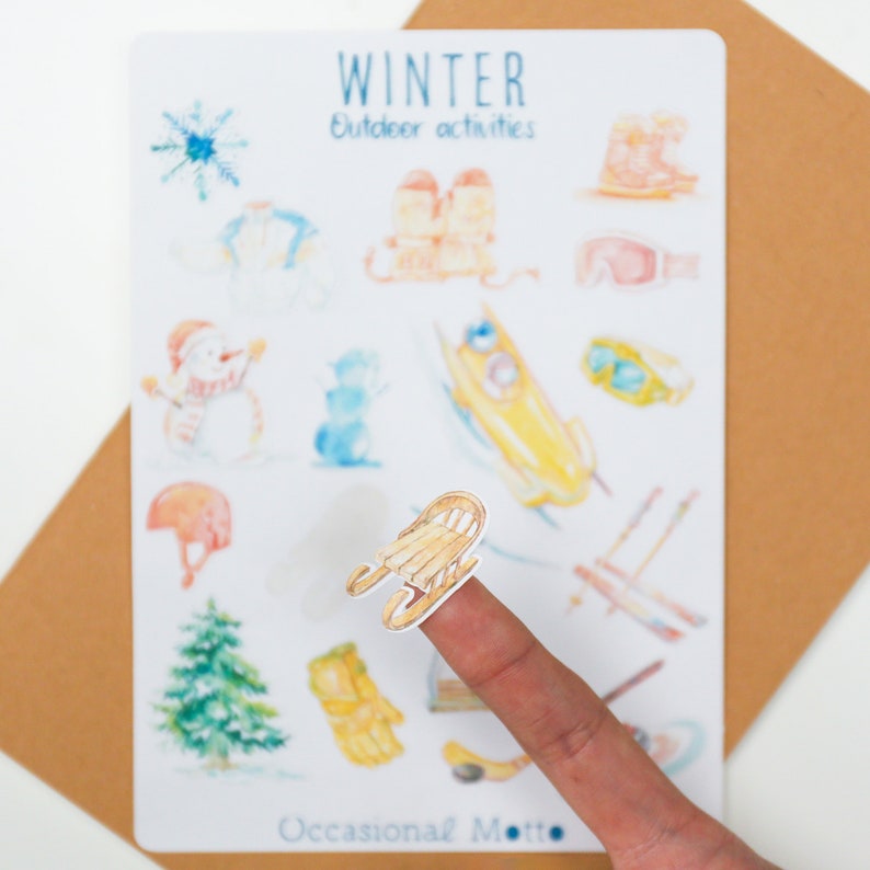 Winter Activities Themed Sticker Sheet for Journaling | Winter Outdoor ...