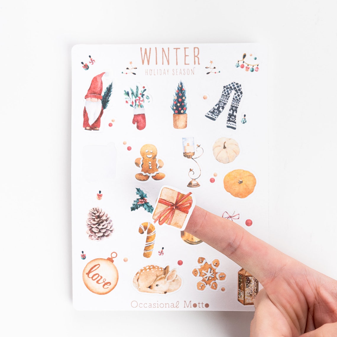 Winter Holiday Season Sticker Sheet for Journaling | Journal Stickers ...