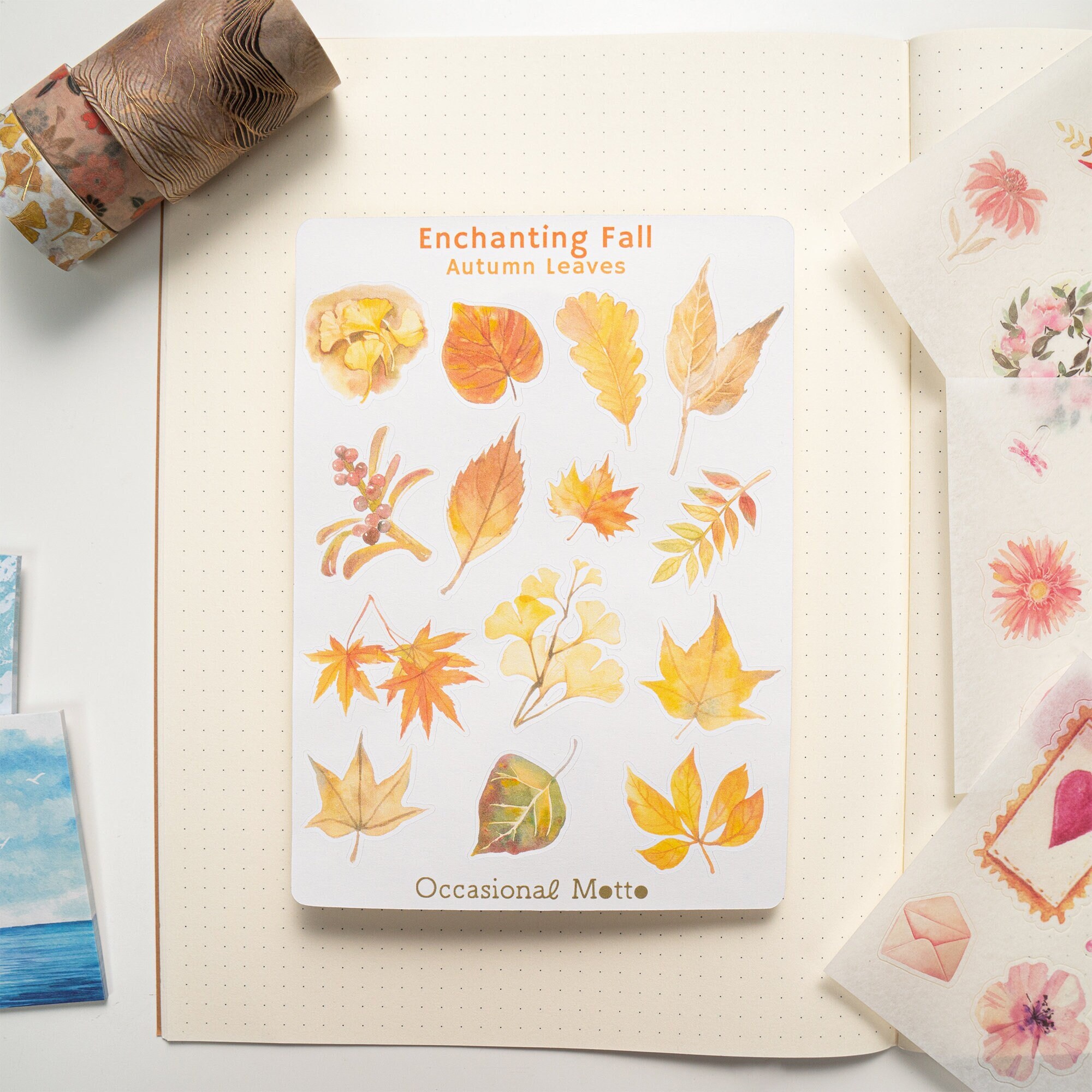 Enchanting Fall Autumn Leaves Sticker Sheet Autumn Leaves | Etsy