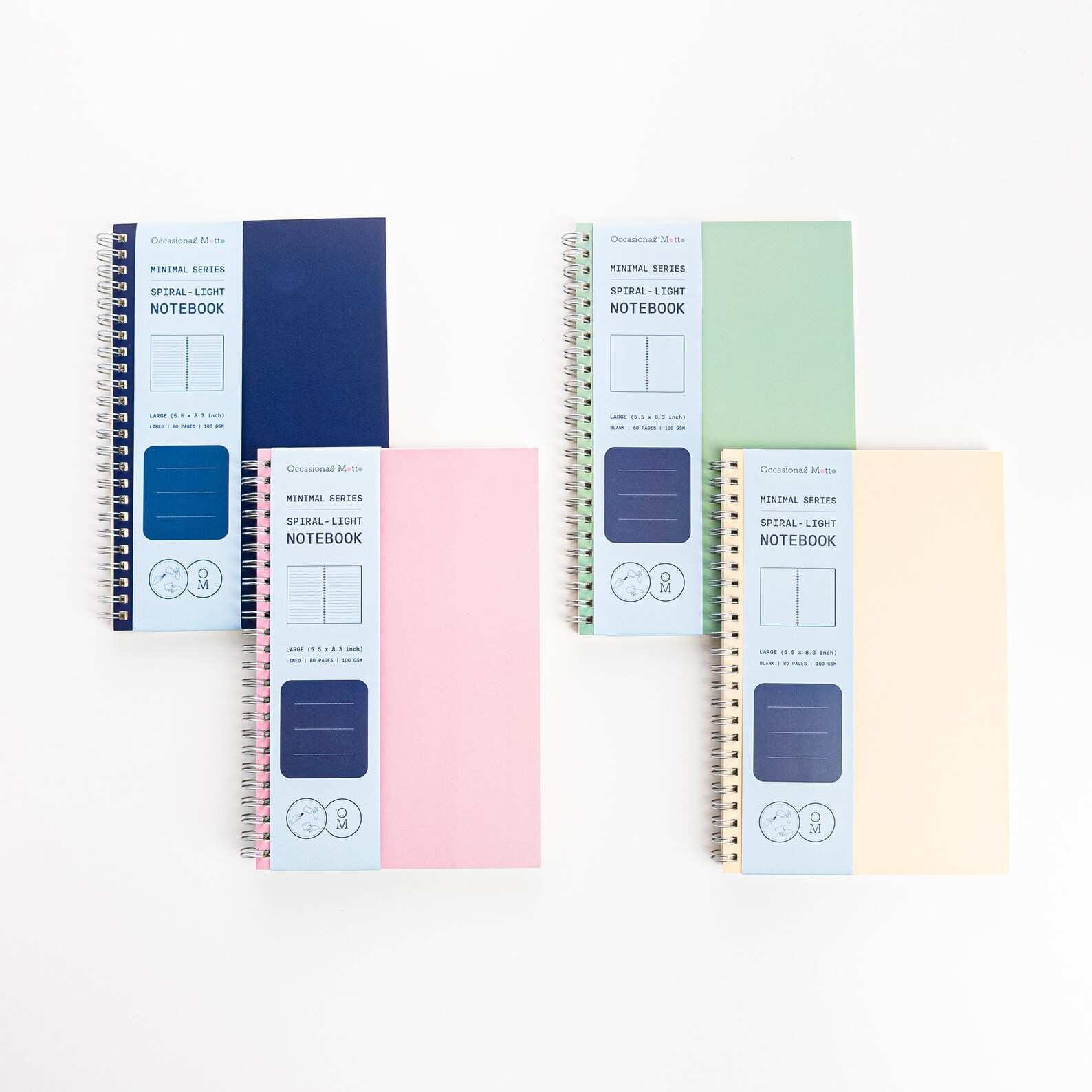 Set of 5 Pastel Spiral Notebook Colorful Spiral Notebook - Etsy