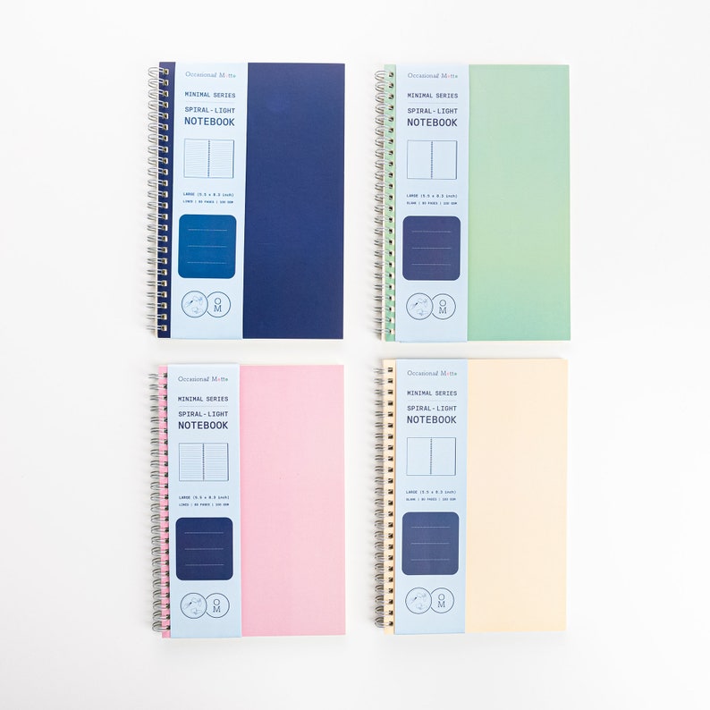 Set of 5 Pastel Spiral Notebook Colorful Spiral Notebook - Etsy