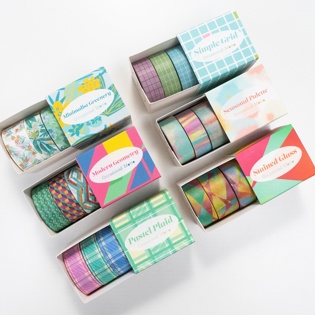 3 Rolls Aesthetic Washi Tape Set 15mm & 20mm Width 5 Meters Length ...