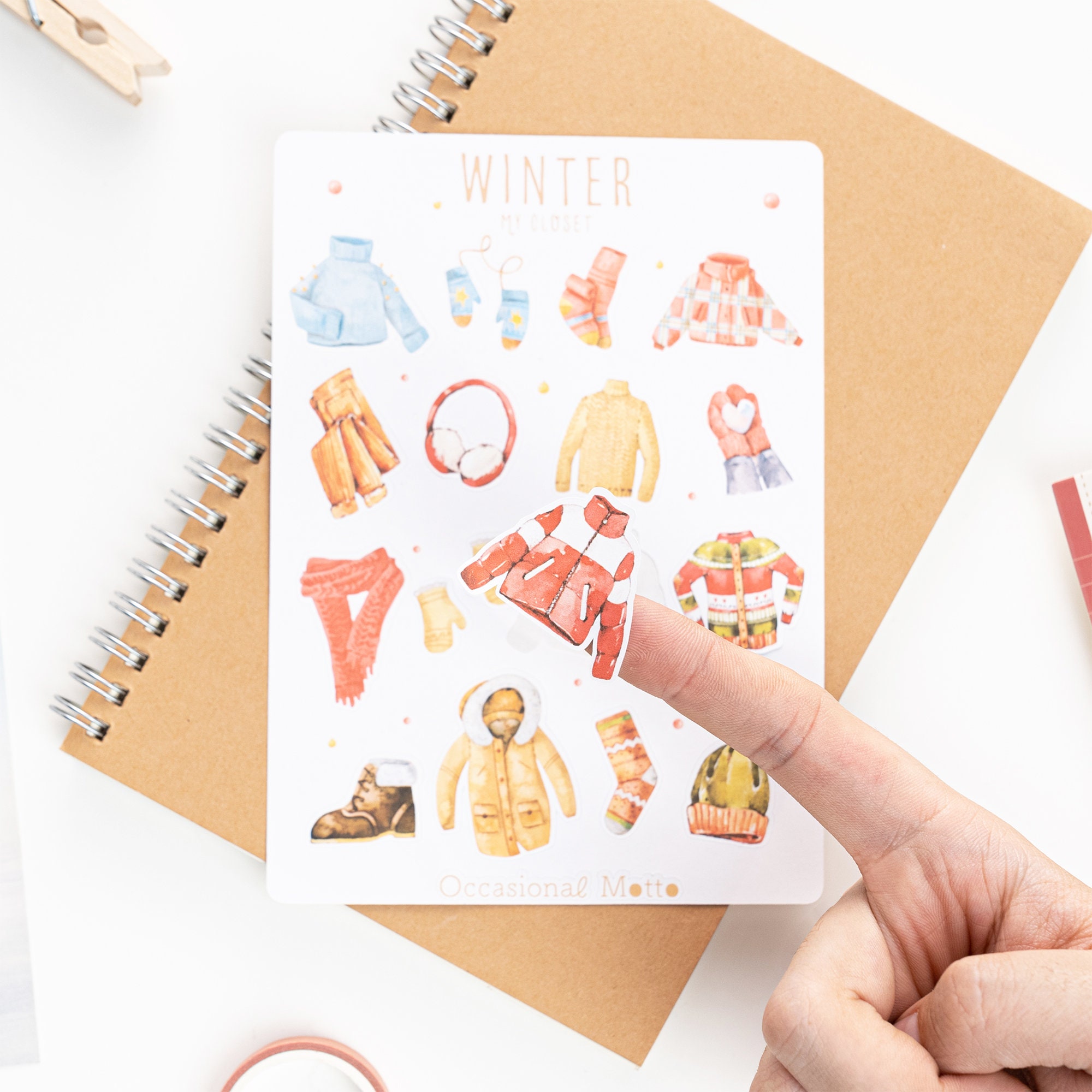 Winter Clothing Themed Sticker Sheet for Journaling | My Closet Object ...