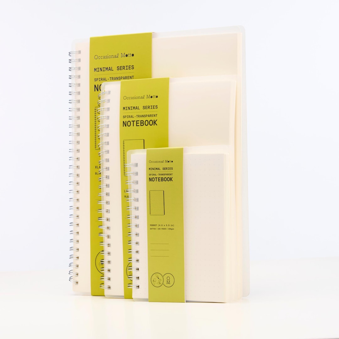 Spiral Transparent Cover Notebook | 160 Pages 80 Sheets Paper | 100 Gsm ...