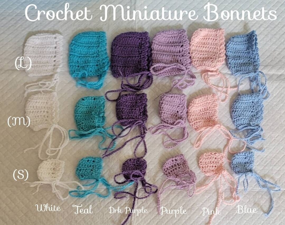 Miniature Baby Bonnets or Wrap Dresses Sold Seperatly (several Sizes ...