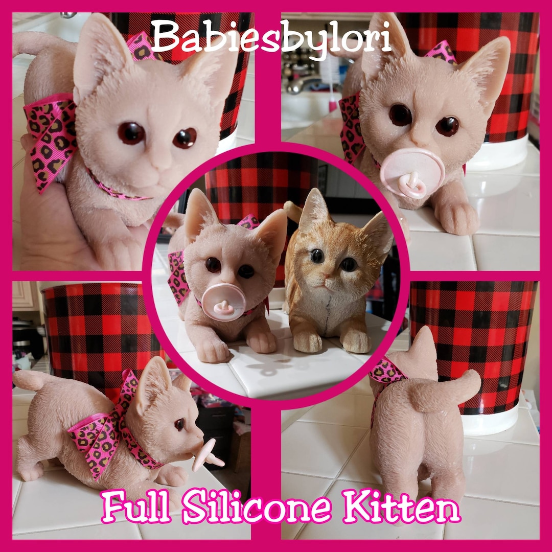 Full Silicone Large Kitten blank Kit or Painted Option - Etsy