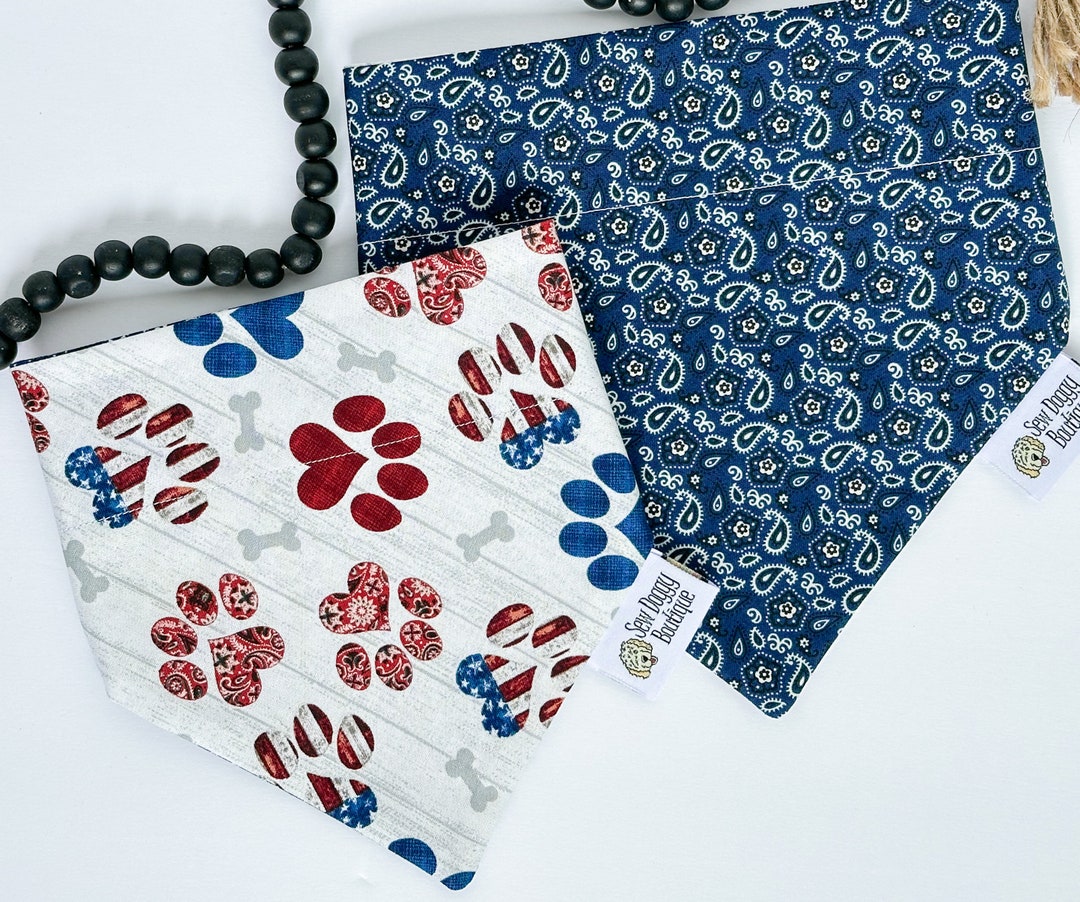 4th of July Dog Bandana, Fourth of July Bandana, Over the Collar ...